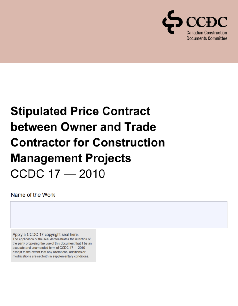 CCDC 9 Seal - Statutory Declaration for CCDC 9 A & 9B - Ontario General ...