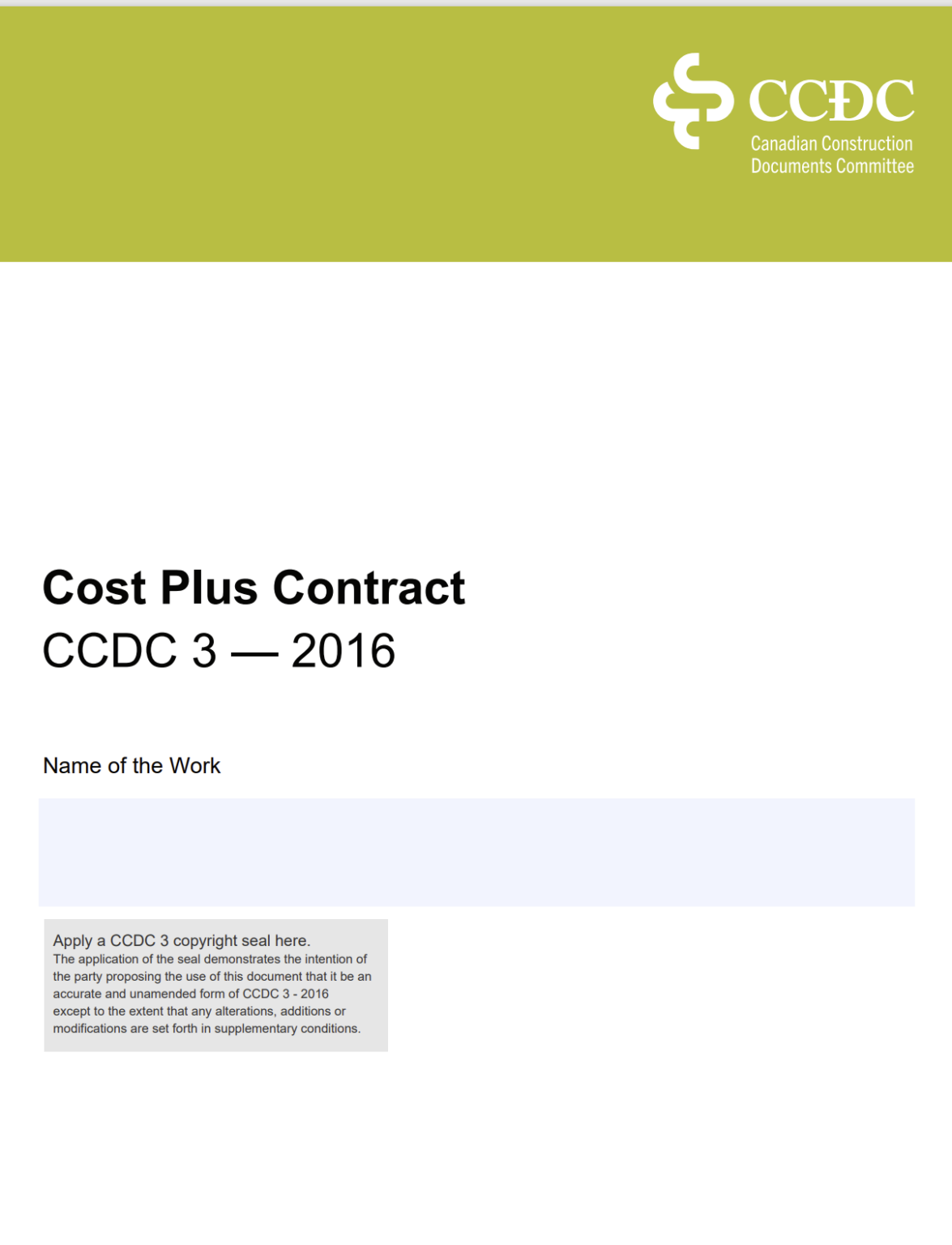 CCDC 9 Seal - Statutory Declaration for CCDC 9 A & 9B - Ontario General ...